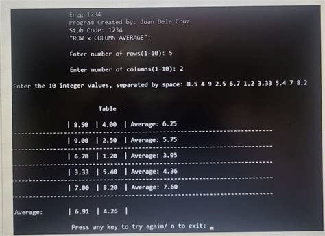 Solved Applying 2 Dimensional Arrays And Looping Structure
