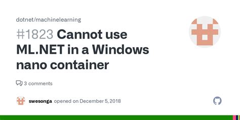 Cannot Use Ml Net In A Windows Nano Container Issue Dotnet Machinelearning Github