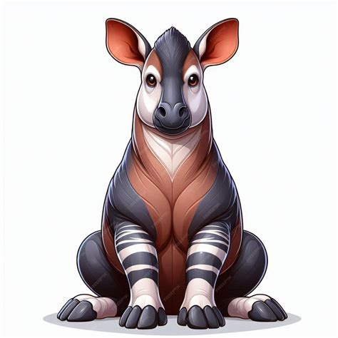 Cute Okapi Vector Cartoon Illustration White Background Premium Ai Generated Vector