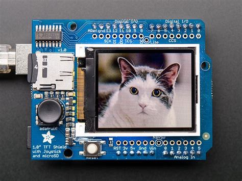 Adafruit 18 18 Bit Color Tft Shield Wmicrosd And Joystick