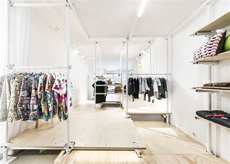 Scaffolding Forms Temporary Clothing Rails At Berlin Pop Up