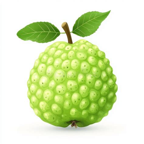 Green Bumpy And Round Fruit With Leaves Stock Illustration Illustration Of Botanical Sweet