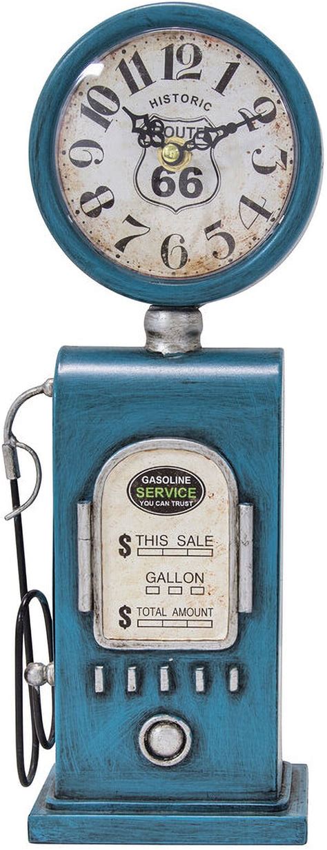 Route 66 Table Top Clock In Blue By Yosemite Home Decor 1stopbedrooms