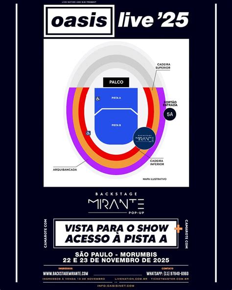 Oasis Live 25 Camarote Backstage Mirante