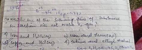 FeFe Eˉep uQt which ani of the following pains of Substavees an