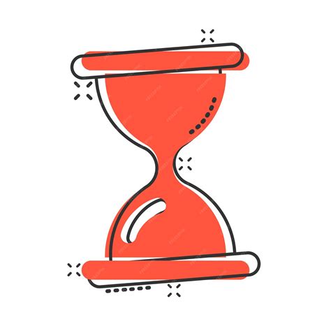 Иконка песочных часов в комическом стиле Песочные часы мультяшный векторная иллюстрация на белом