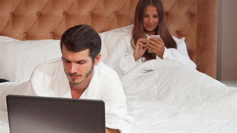 Handsome Man Working On His Laptop At The Hotel Room 33121142 Stock Video At Vecteezy