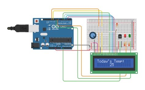 Circuit Design Temperature And Humidity Monitoring System Tinkercad