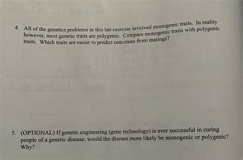 Solved All Of The Genetics Problems In This Lab Exercise Chegg Com