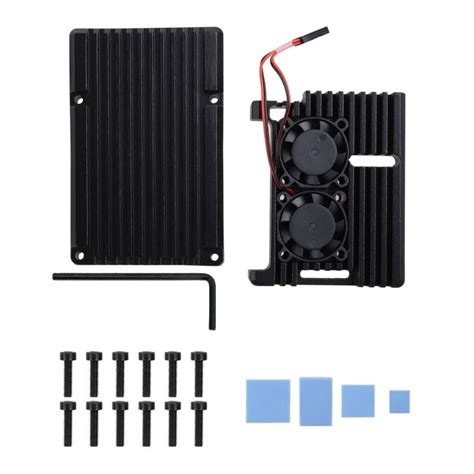 Raspberry Pi 4b Model B с двумя вентиляторами в алюминиевой металлической броне для корпуса Rpi