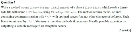 Solved Question 7 Write A Method Countlines String In