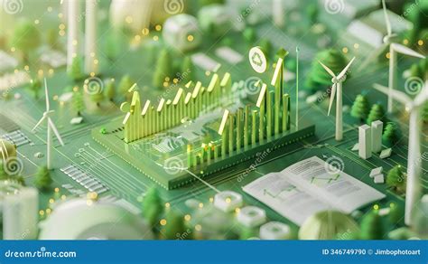Energy Consumption Analysis Green Bars Charts Stock Illustration Illustration Of System