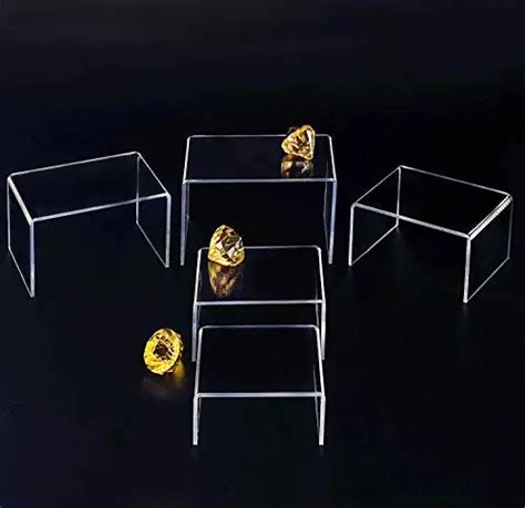 مجموعه ای از 5 نمایشگر نمایشگر آکریلیک شفاف برای کیک آب نبات آب نبات