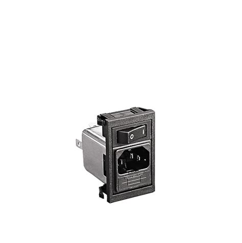 Vertical Power Entry Module With IEC C14 Inlet Fused Single Or Double Contact Switch EMI