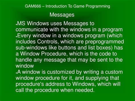Ppt Gam666 Introduction To Game Programming Powerpoint Presentation Id3519052