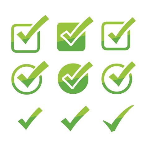 여러 다른 확인 표시 무료 벡터