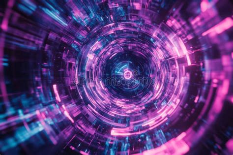 A Swirling Mass Of Neon Lit Cybernetic Fractals Forming An Abstract Ai Driven Data Cluster The