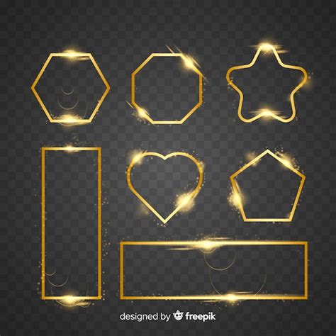 Premium Vector Realistic Golden Frames Set