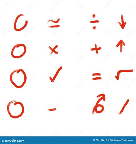 Hand Drawn Digital Lines Math Symbols Addition Subtraction
