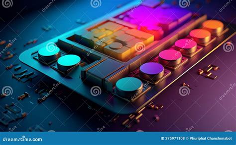Computer Chip In Trending Color Palette With Generative AI Stock Illustration Illustration Of