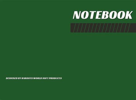 NOTEBOOK COVER BOLD GREEN DESIGN RWSP WEBSITE