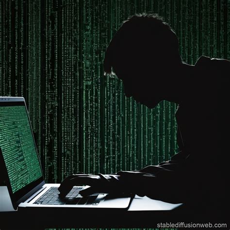 Person Coding In Silhouette Stable Diffusion Online