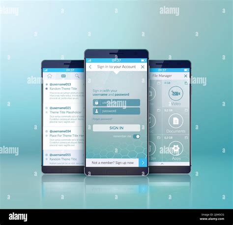 Mobile User Interface Design Concept With Three Realistic Smartphones
