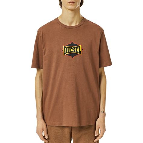 【楽天市場】 Diesel ディーゼル メンズ ロゴプリント コットン ルーズフィット 半袖tシャツ カットソー【t Just C13】【サイズm】【1サイズ程大きめのサイズ感】【ブラウン