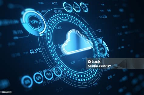 파란색 배경에 인덱스가 있는 최신 클라우드 컴퓨팅 홀로그램입니다 연결 기술 개념입니다 3d 렌더링 3차원 형태에 대한 스톡 사진 및 기타 이미지 Istock