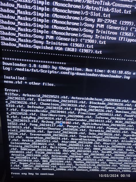 downloader sh error r misterfpga