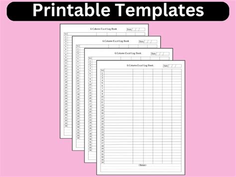 6 Column Excel Log Book Small Business Supplies Ledger Book To Record