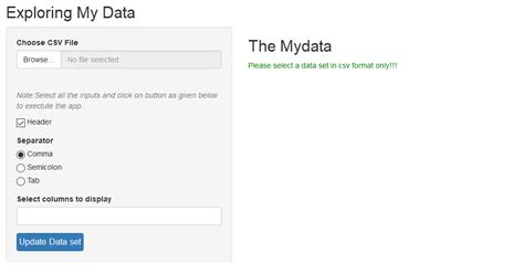 R Shiny How To Dynamically Select Columns Of Imported Dataset For