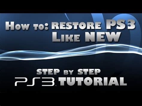 How To Restore PS3 System As If Brand New YouTube