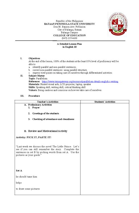 Parallelism LP This Is A Guide For Understanding Parallelism Republic Of The Philippines
