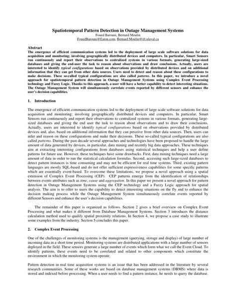 Pdf Spatiotemporal Pattern Detection In Outage Management Systems