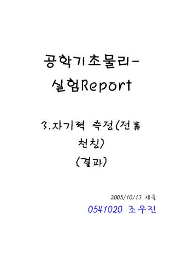 자기력 측정 전류천칭 실험 보고서