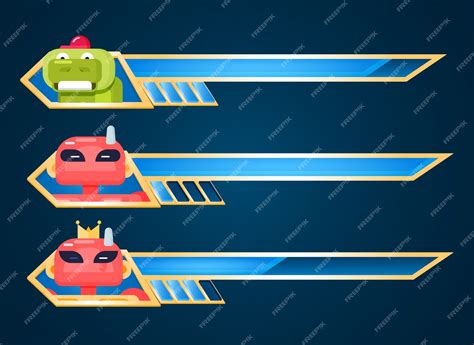 Premium Vector Game Ui Health Bar With Characters In The Border