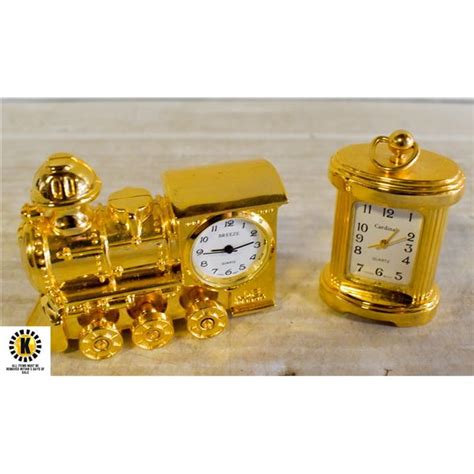 2 Miniature Brass Collector Clocks