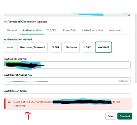 could not find user arn aws iam 23412346546 user iam user for db external mongodb atlas