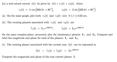 Solved Let A Real Valued Current I T Be Given By Chegg Com