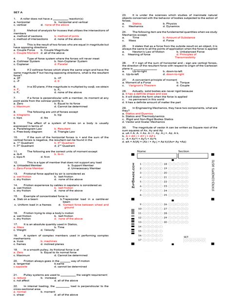 Statics Final Concepts Pdf Force Friction