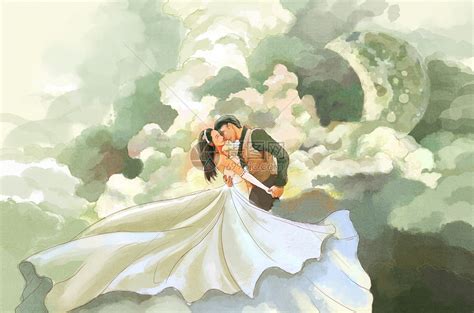 情人节拍婚纱照插画图片下载 正版图片400087249 摄图网