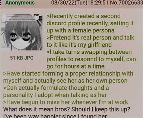 Anonymous No 70026633 Recently Created A Second Discord Profile Recently Setting It Up With A