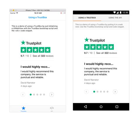 Add Trustbox Widgets To Your Ios Or Android Mobile App Trustpilot
