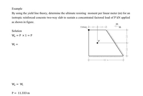 Solved Example By Using The Yield Line Theory Determine The