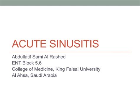 Acute Sinusitis Pptx