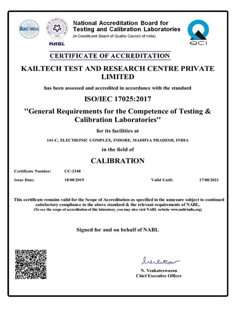 Nabl Calibration Certificate Pdf