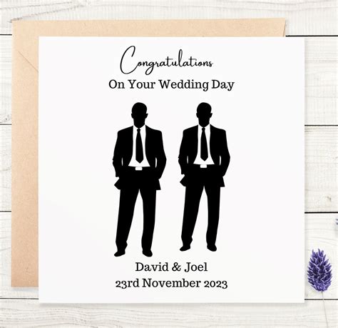 Personalised Gay Wedding Card Mr And Mr Gay Couple Engagement Etsy