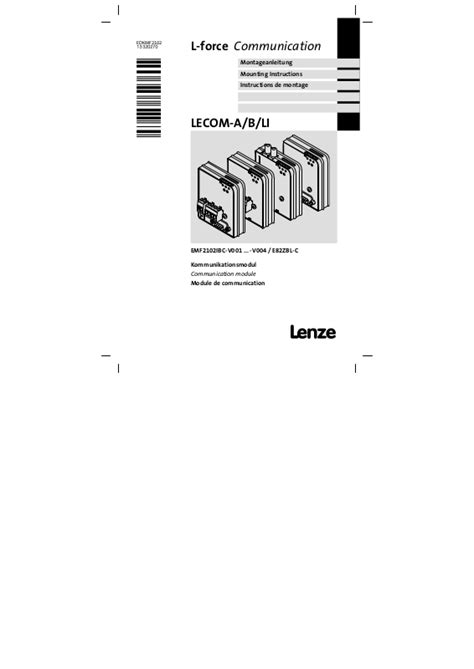 Lenze E Zbl C User Manual