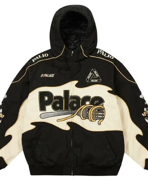 Shop The Palace Pasta Nylon Bomber Jacket Black Leather Jacket Era